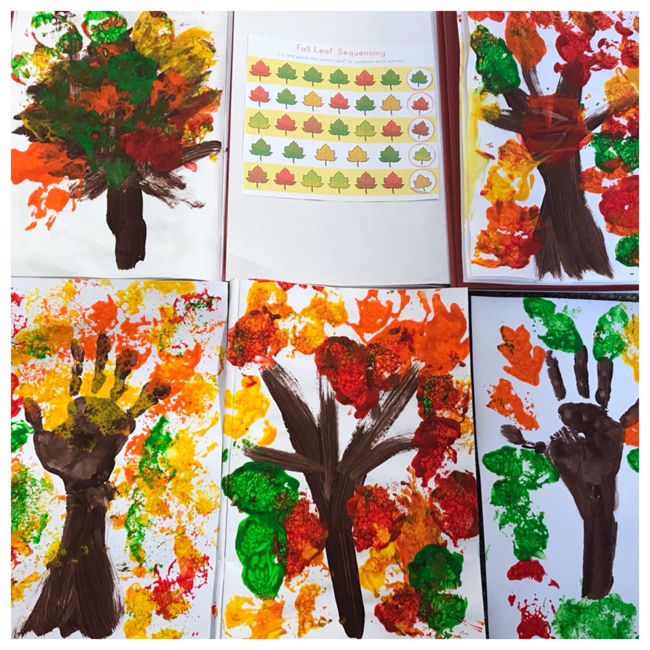 Autumn Art: sponge-painted leaves using printing techniques! – The ...